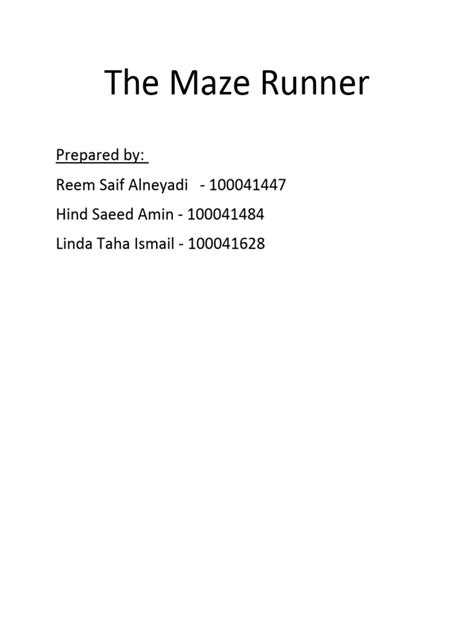 the maze runner final pdf robot robotics