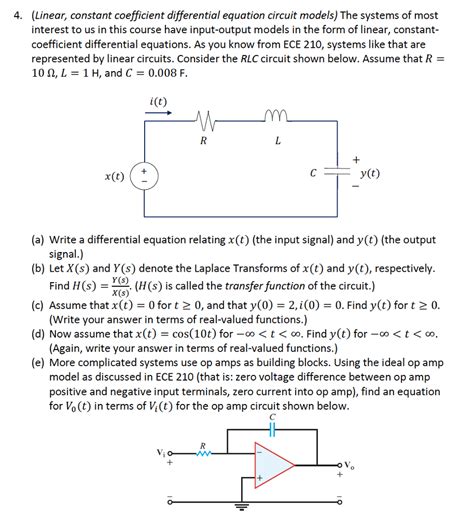Solved 4 Linear Constant Coefficient Differential