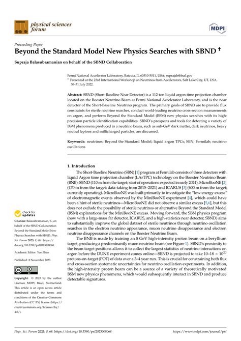 Pdf Beyond The Standard Model New Physics Searches With Sbnd