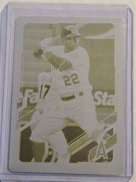 2021 Topps David Flether 11 Yellow Printing Plate Ebay