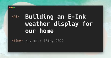 Building An E Ink Weather Display For Our Home Kimmo Blog