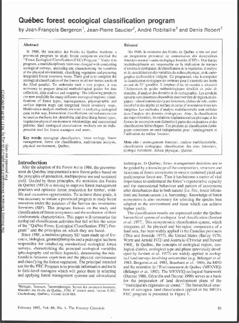 Pdf Québec Forest Ecological Classification Program