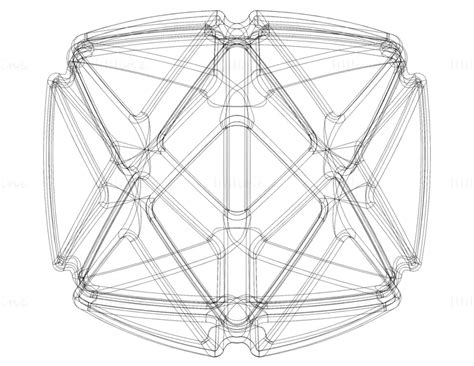 Wireframe Shape Geometric X Cube 3d Printing Model Stl