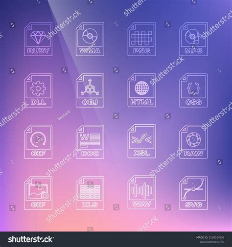 Set Line Svg File Document Raw Stock Vector Royalty Free 2100214555 Shutterstock
