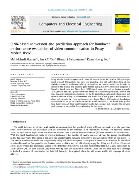 pdf sinr based conversion and prediction approach for handover