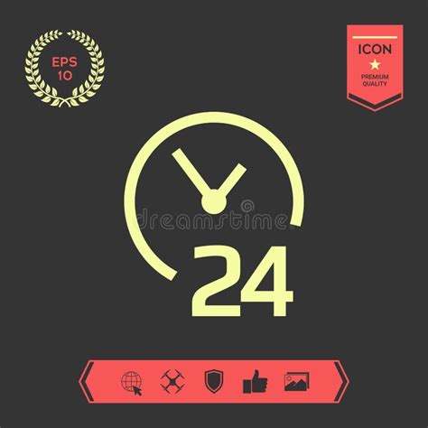 Open Around The Clock Icon Opening Hours Symbol Icon Stock Vector Illustration Of Clockwise