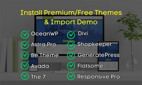 install wordpress demo import do customization setup theme and