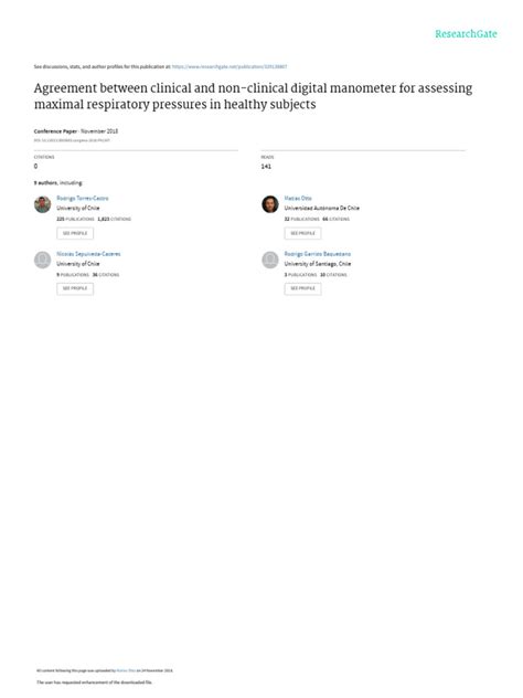 Agreement Between Clinical And Non Clinical Digital Manometer For Assessing Maximal Respiratory