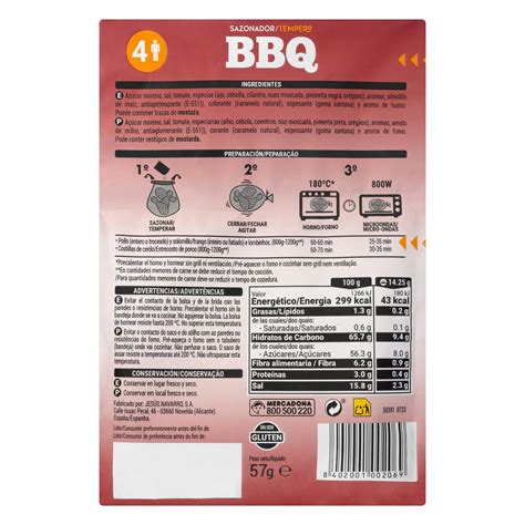 Sazonador Sabor Barbacoa Hacendado Para Carne Mercadona Precio Y