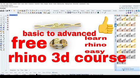 Free Rhino 3d Jewellery Design Course Basic To Advanced Rhino 3d Course Youtube