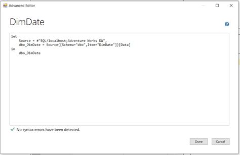 Chris Webbs Bi Blog Using Your Own Sql Queries For Tables With Modern