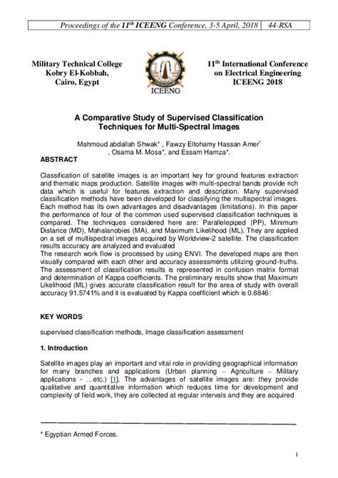 pdf supervised classification techniques for multi spectral images