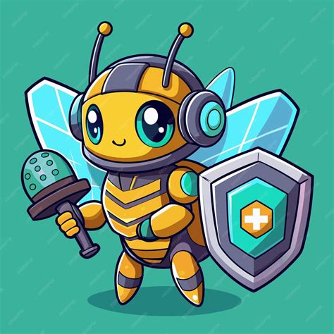 Premium Vector Cute Bee Robot