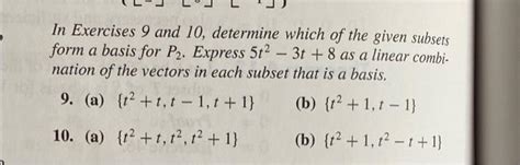 solved a in exercises 9 and 10 determine which of the given
