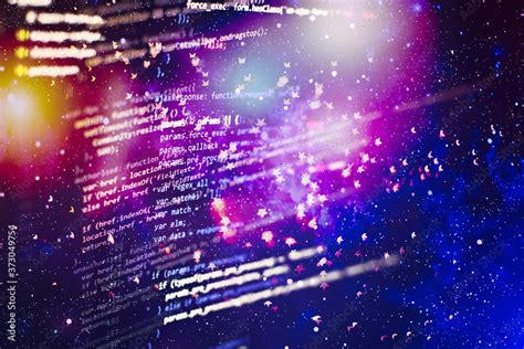 Programming Code Typing Source Code Close Up Programmer Working On