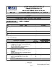 Lab STEADY STATE ERROR IN CLOSED LOOP SYSTEM Pdf FAKULTI TEKNOLOGI KEJURUTERAAN MEKANIKAL