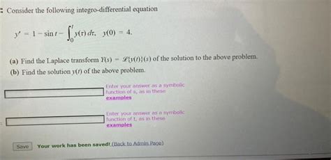 Solved Consider The Following Integro Differential Equation