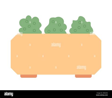 potted shrubs 2d cartoon object stock vector image and art alamy