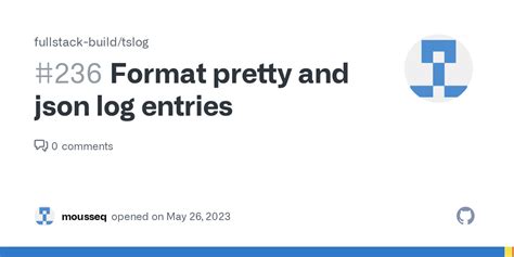 Format Pretty And Json Log Entries Issue Fullstack Build Tslog GitHub
