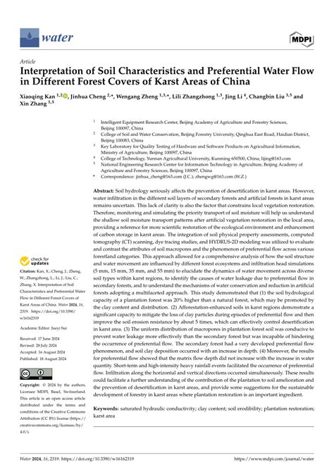 (PDF) Interpretation of Soil Characteristics and Preferential Water ...