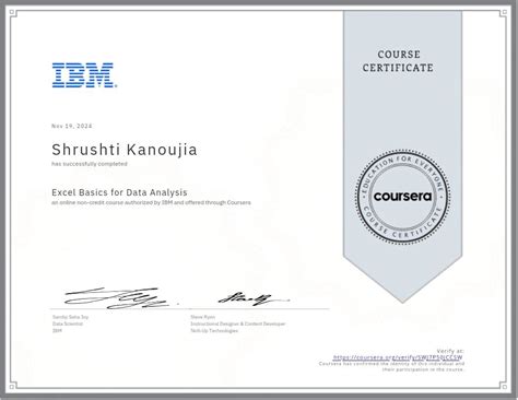 Shrushti Kanoujia On Linkedin Dataanalysis Excel Ibm Coursera