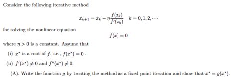 solved consider the following iterative method dk 1 24