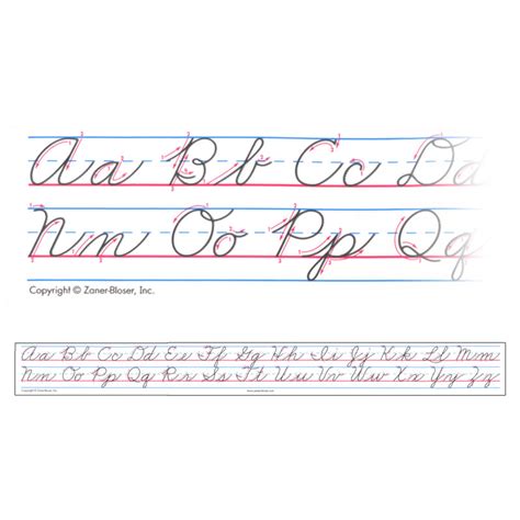 Cursive Alphabet Printable Zaner Bloser