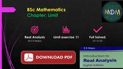 Real Analysis By S K Mapa Chapter Limit Ex 11 Full Solution Bsc Mathematics Youtube