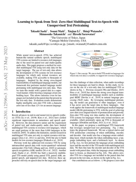 zero shot pdf speech synthesis computational neuroscience