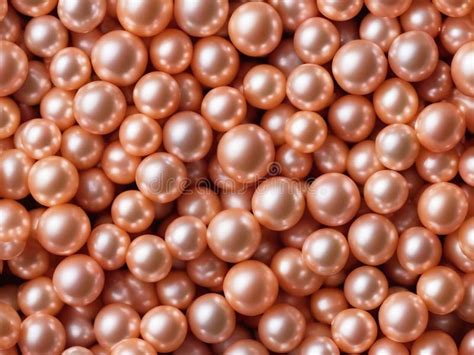 Seamless Pattern Pile Of Pearls In Peachy Pastel Peach Fuzz Color Of The Year 2024 Generated