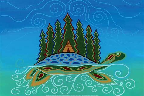Turtle Island By Patrick Hunter Indigenous Art Print First Nations Ojibway Native Americans