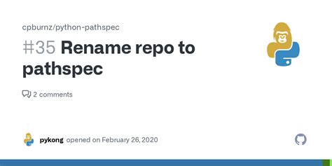Rename Repo To Pathspec · Issue 35 · Cpburnzpython Pathspec · Github