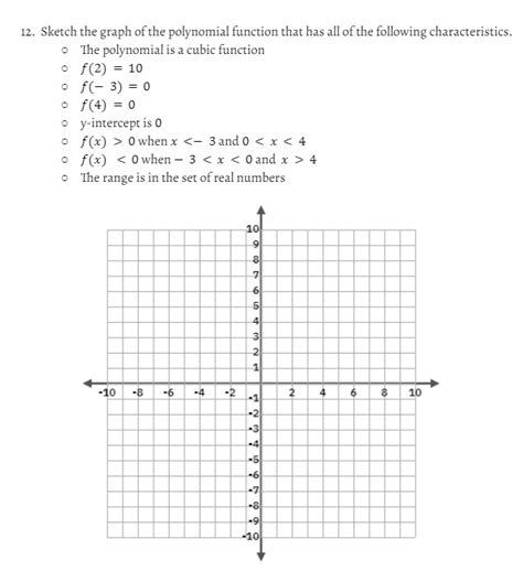 Solved 12 Sketch The Graph Of The Polynomial Function That