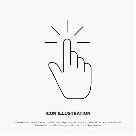 Click Finger Gesture Gestures Hand Tap Line Icon Vector 18010887 Vector
