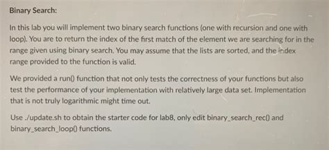 Solved Binary Search In This Lab You Will Implement Two