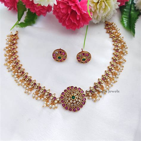 Simple Necklace Set Necklace Set South India Jewels