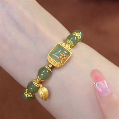 Lucky Natural Jade Bracelet Beads Bracelet Women Jade Bracelet Not Fade