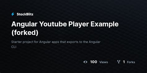 Angular Youtube Player Example Forked Stackblitz