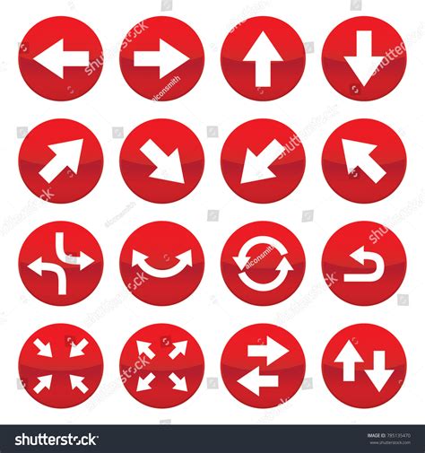 Red Round Arrow Pointer Icons Cursor Stock Vector Royalty Free 785135470 Shutterstock