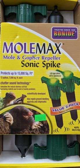 Molemax Mole And Gopher Repellent Sonic Spike 2 Pack Metzger Property Services Llc
