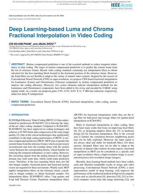 pdf deep learning based luma and chroma fractional interpolation in