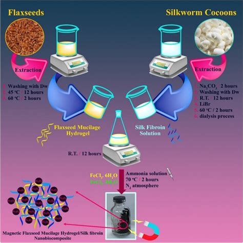 Synthesis Process Of Magnetic Flaxseed Mucilage Hydrogel Sf Download Scientific Diagram