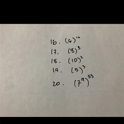 Iii Performance Task Write The Exponential Form Of The Following Write Your Answer On The