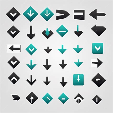 Premium Photo Black Arrow Icons Interface Back Forward Left Right Up