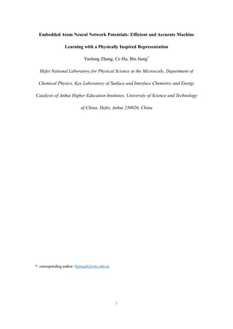 Pdf Embedded Atom Neural Network Potentials Efficient And Accurate