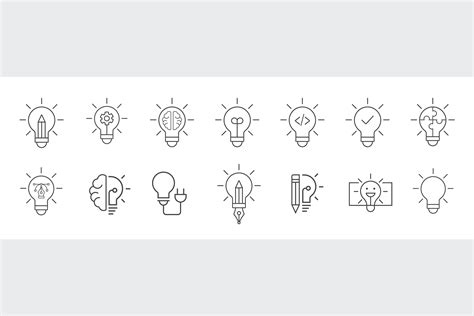 Light Bulb Idea Icon Set Vector Graphic By Masum Bhuiyan · Creative