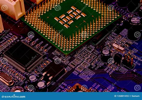 Cpu Pins And Circuit Mother Board Stock Image Image Of Communication Object
