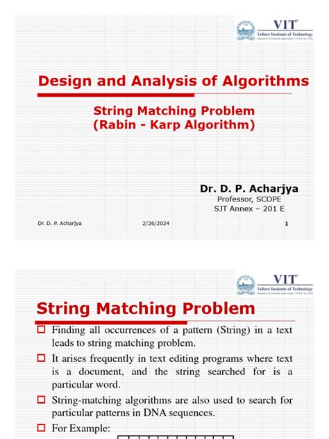 17 String Matching Rabin Karp Algorithm Pdf String Computer