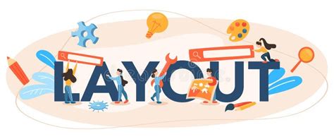 Web Layout Typographic Header Presenting Content On Web Pages Stock