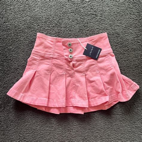 Cute Pink Pleated Mini Skirt From Factorie Selling Depop